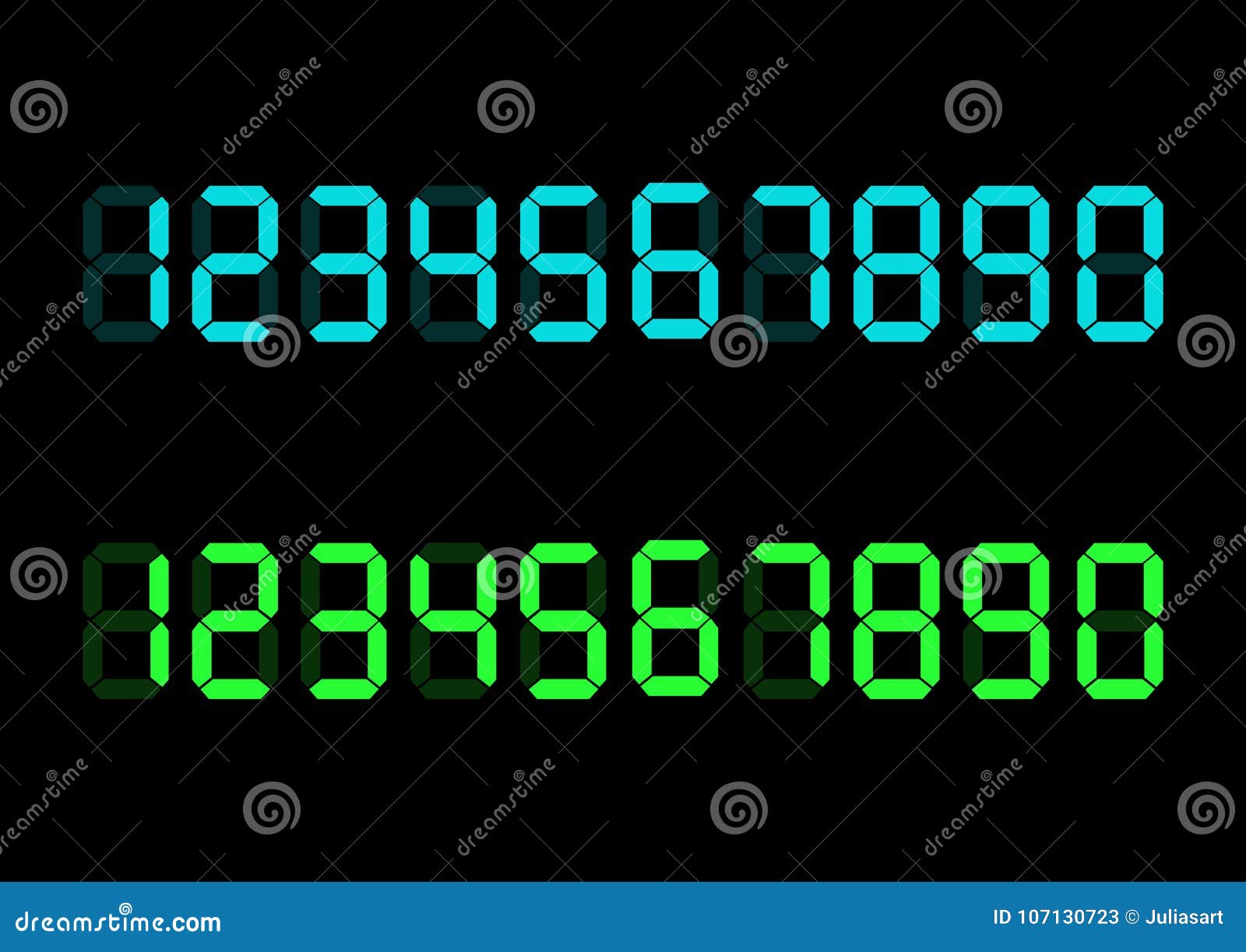 Digital Numbers Set. Calculator Digital Num Stock Illustration ...