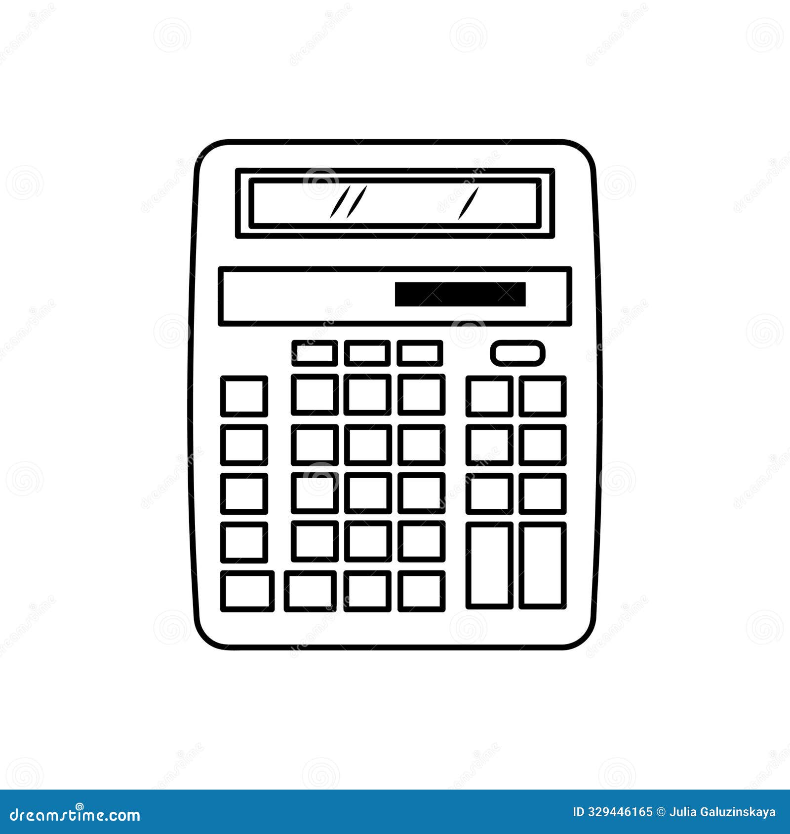 Calculator Doodle Icon. Science and Technology Line Art Symbol Stock ...