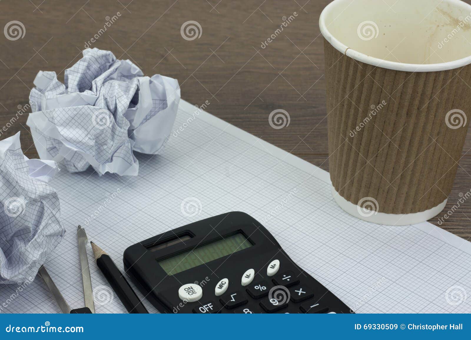 Calculator and Drawing Equipment and Graph Paper Stock Image - Image of ...