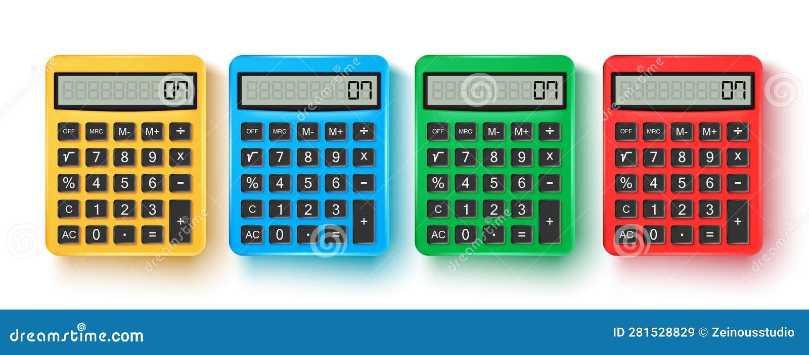 Calculator Elements Vector Set Design. School Educational Supplies for ...
