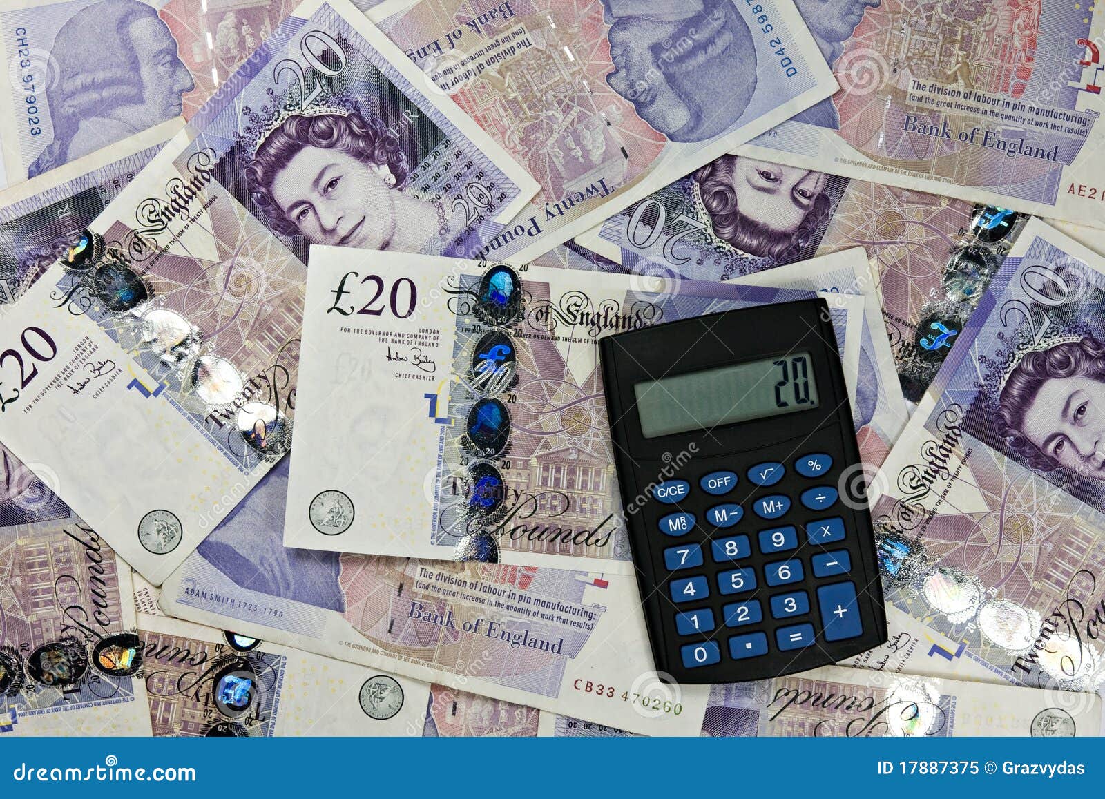 Calculator and England Currency Stock Image - Image of money, note ...