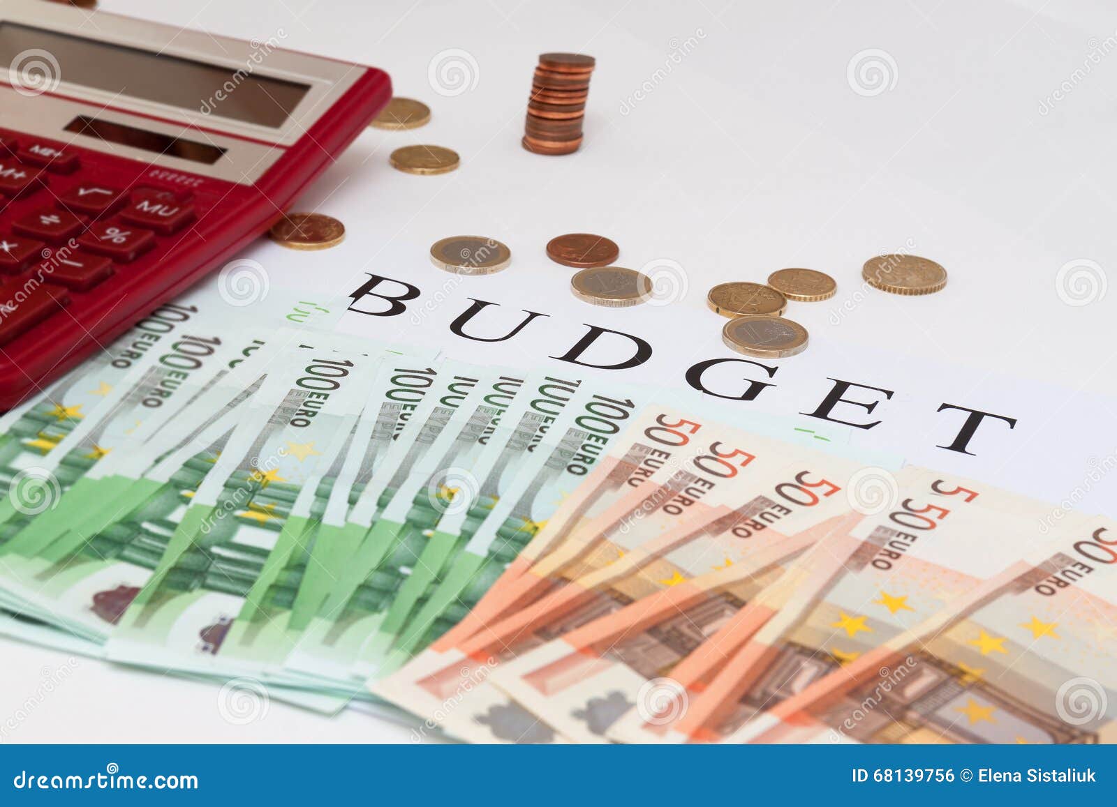 Calculator with Euro Notes. Budget Concept Stock Photo - Image of cash ...