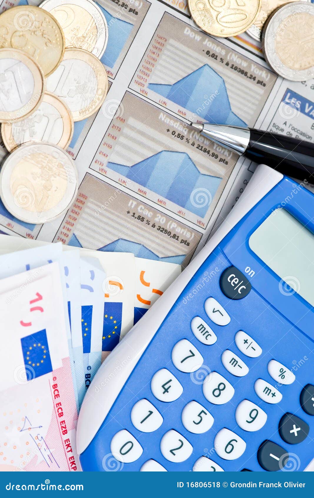 Calculator and Euros stock photo. Image of calculations - 16806518