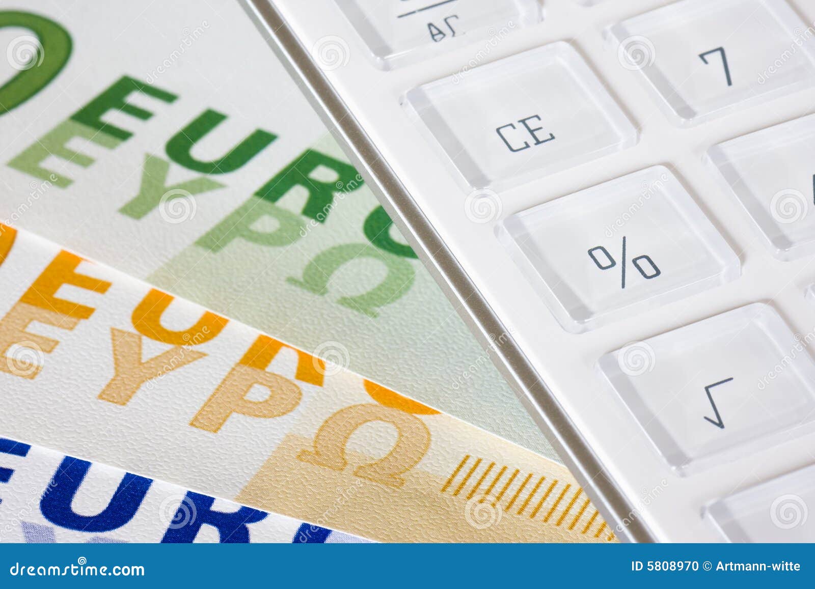 Calculator and Euros stock photo. Image of paper, calculate - 5808970