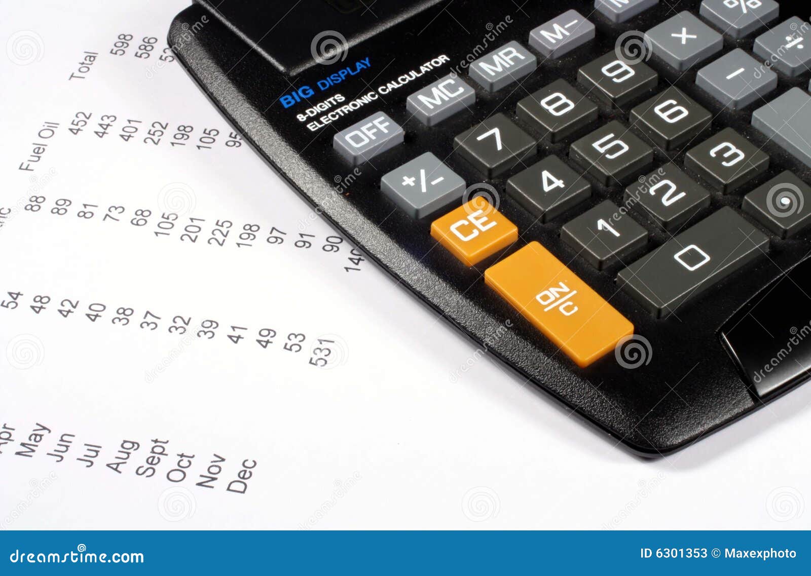 Calculator and Finances stock image. Image of accounting - 6301353