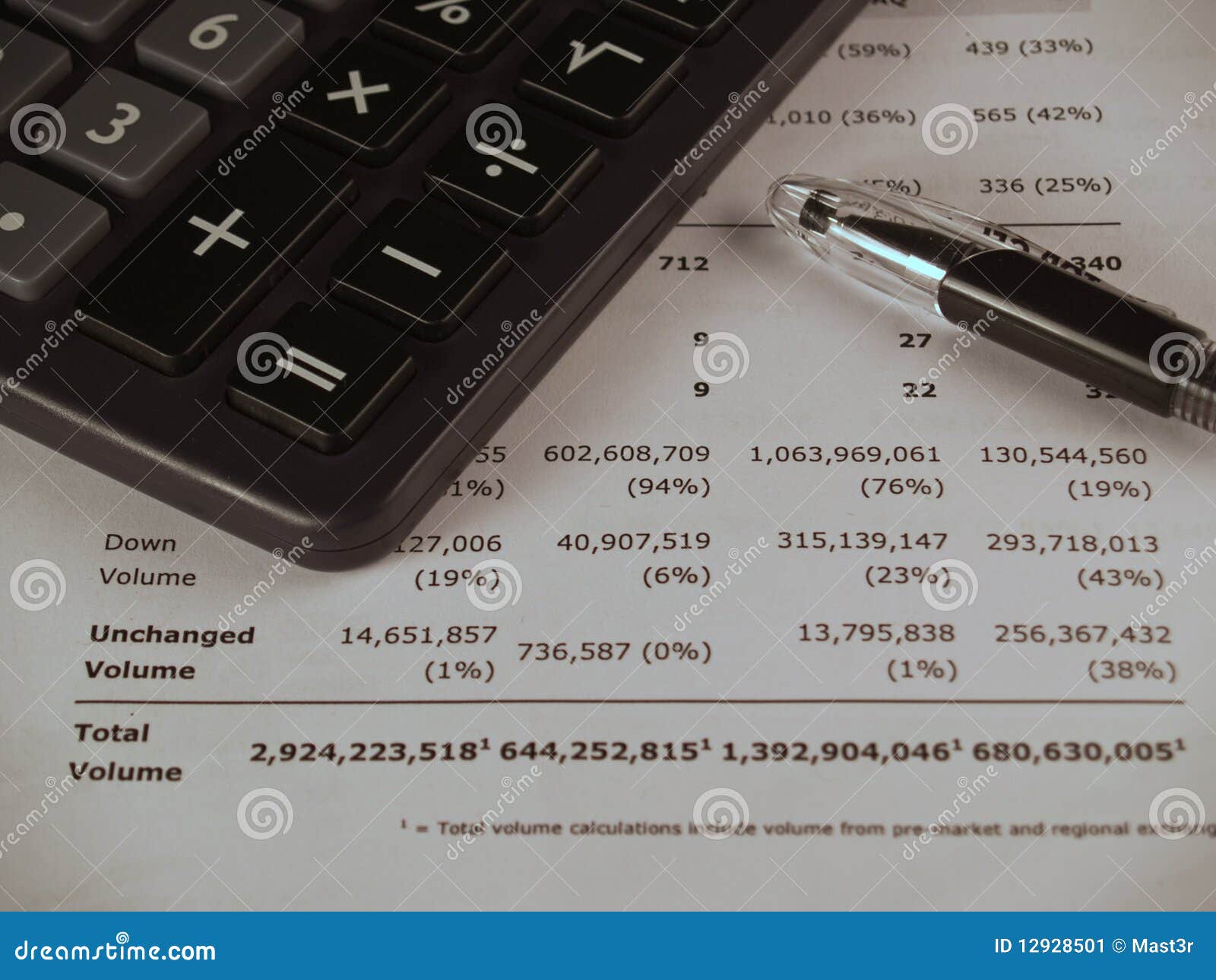 Calculator Financial Paper and Pen Stock Image - Image of street, funds ...