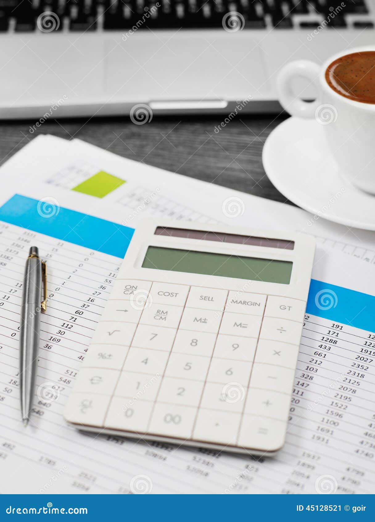 Calculator and Financial Papers Stock Image - Image of making, analize ...