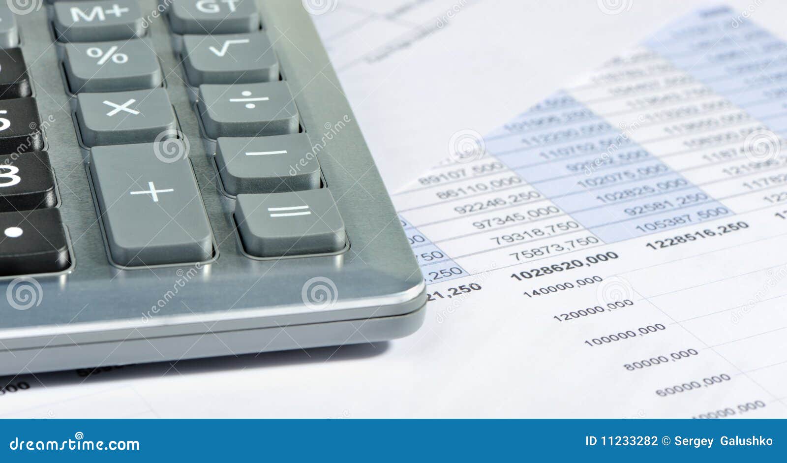 The Calculator and the Financial Report Stock Photo - Image of ...