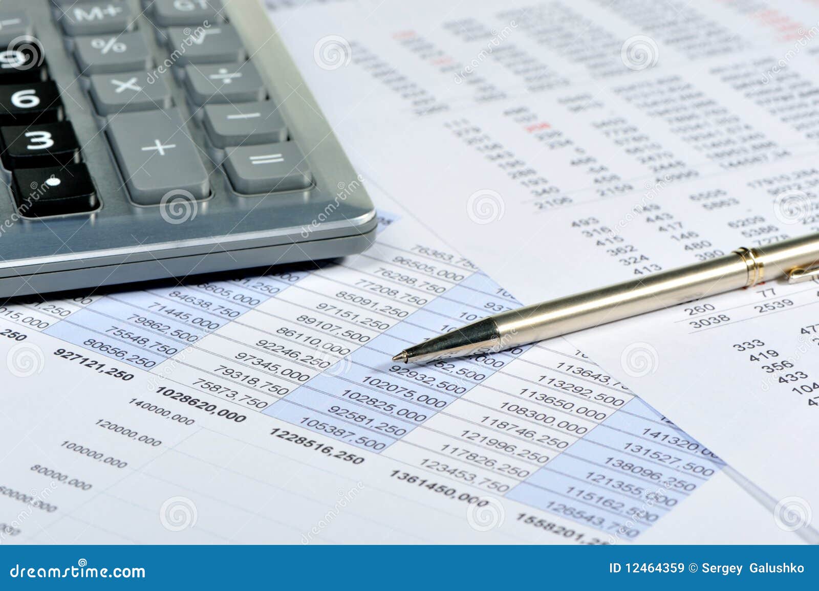 The Calculator and the Financial Report Stock Image - Image of graph ...