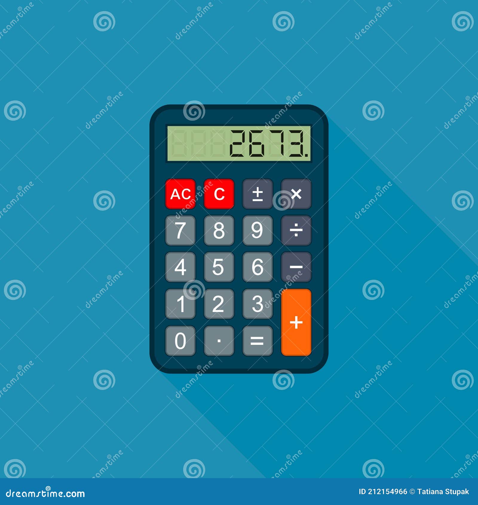 Calculator in Flat Design, Vector Isolated Illustration Stock Vector ...