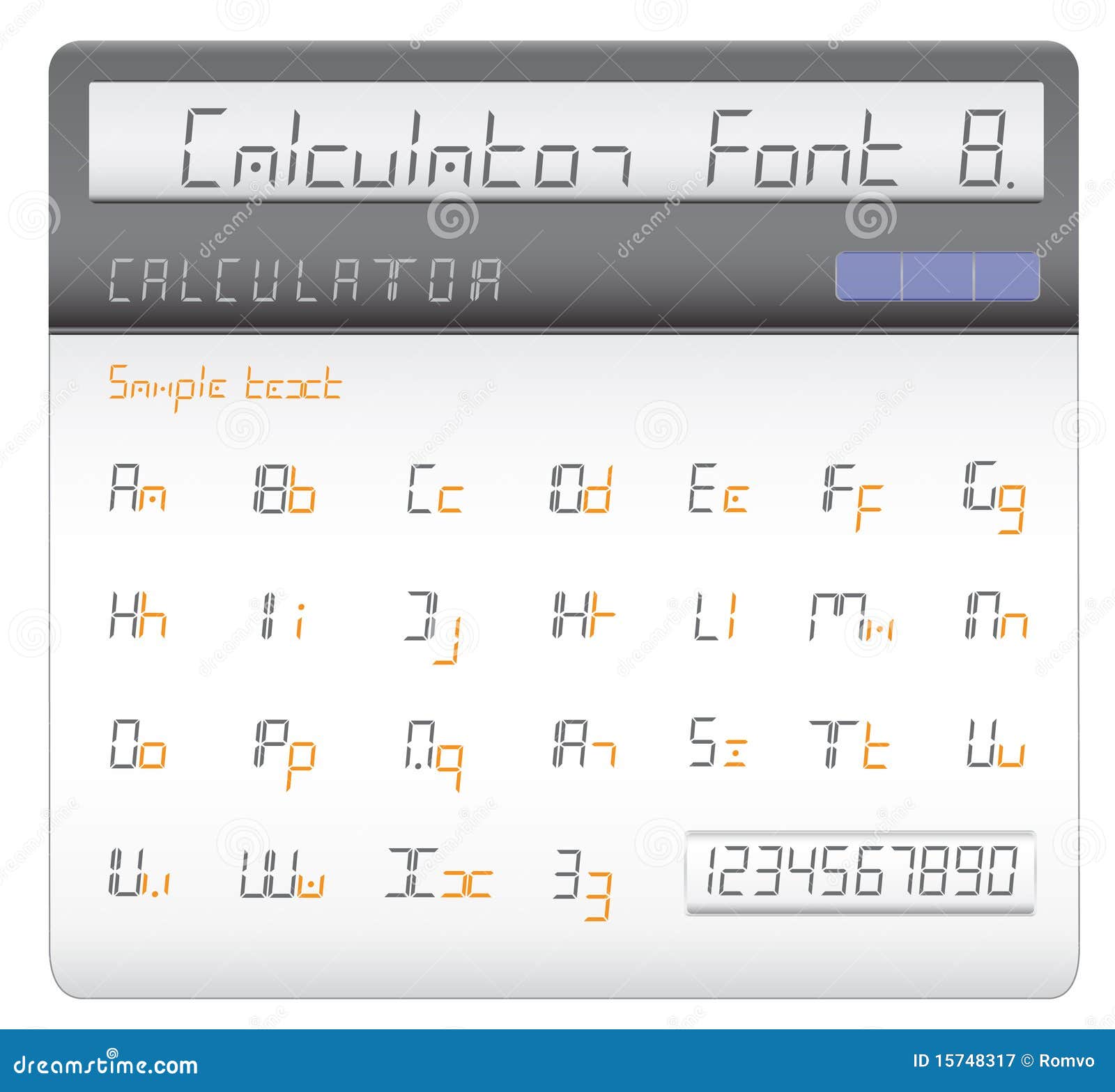 Calculator font stock vector. Illustration of black, symbol - 15748317