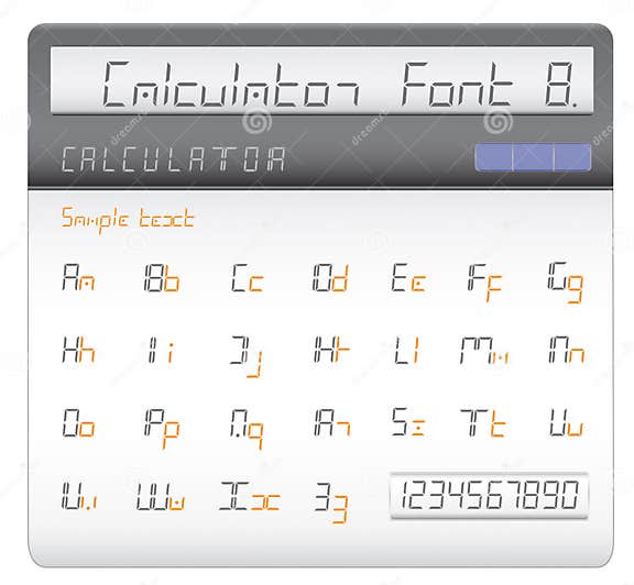 Calculator font stock vector. Illustration of black, symbol - 15748317