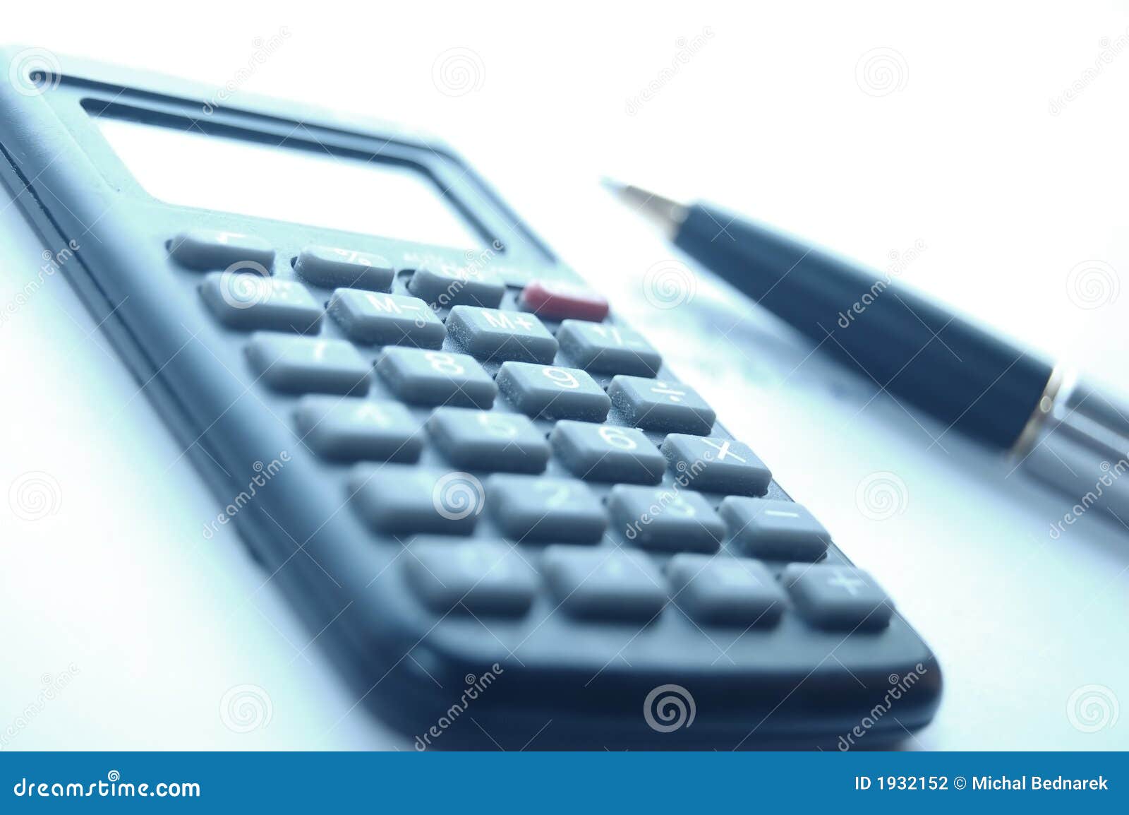 Calculator, fountain pen stock photo. Image of checklist - 1932152
