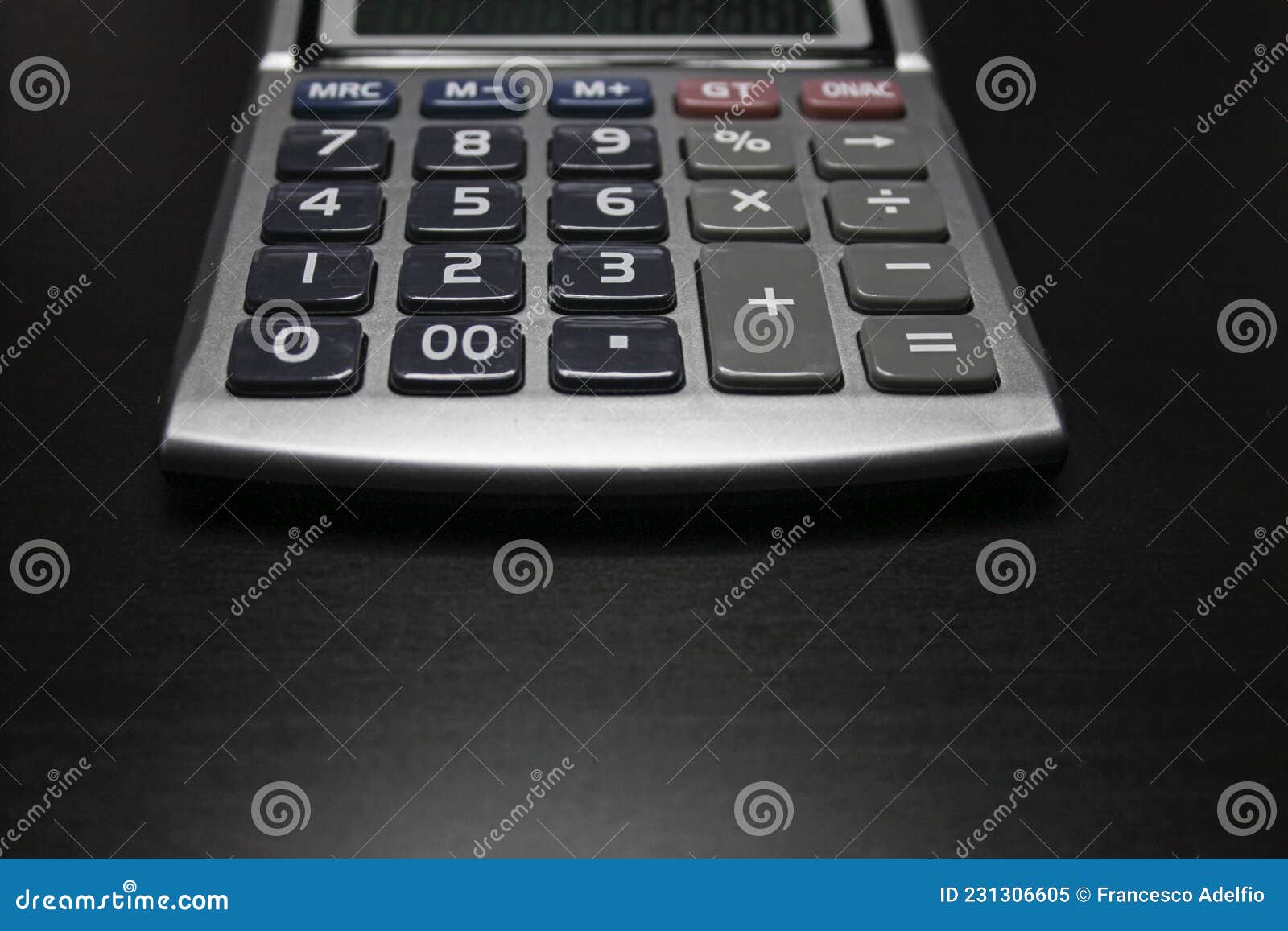 Calculator, Front View on Dark Background Stock Image - Image of dark ...
