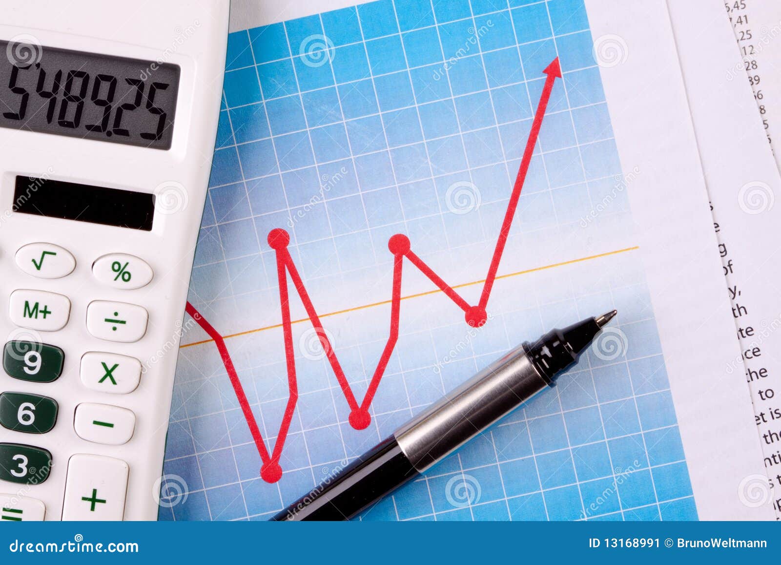 Calculator and Graph stock image. Image of paperwork - 13168991