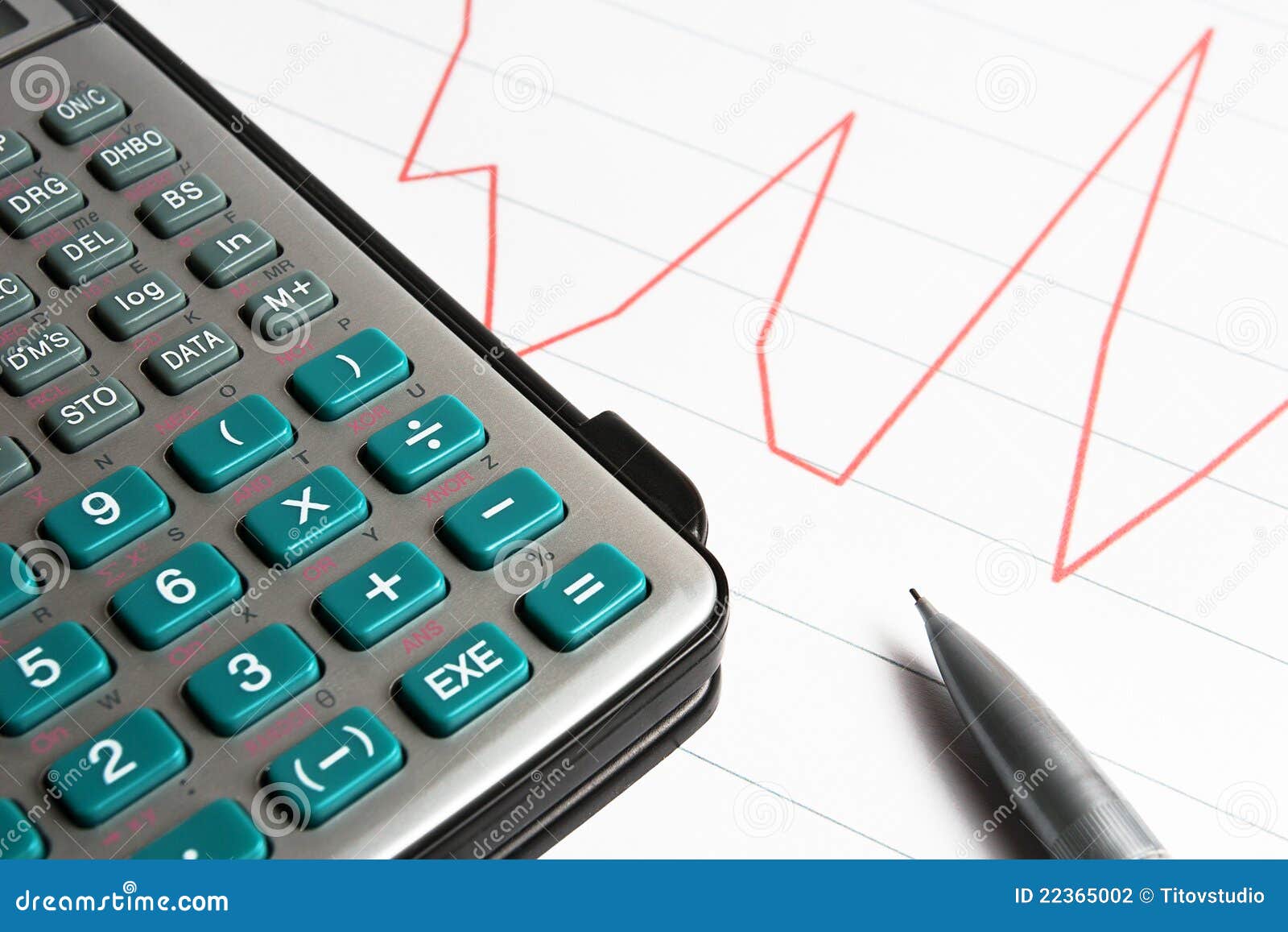 Calculator on the graph stock photo. Image of figures - 22365002