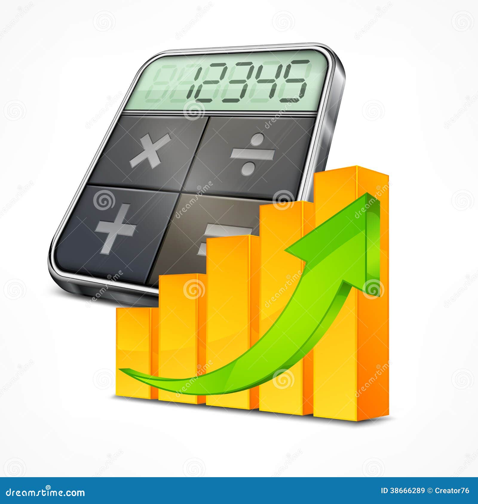 Calculator & graph stock vector. Illustration of finance - 38666289