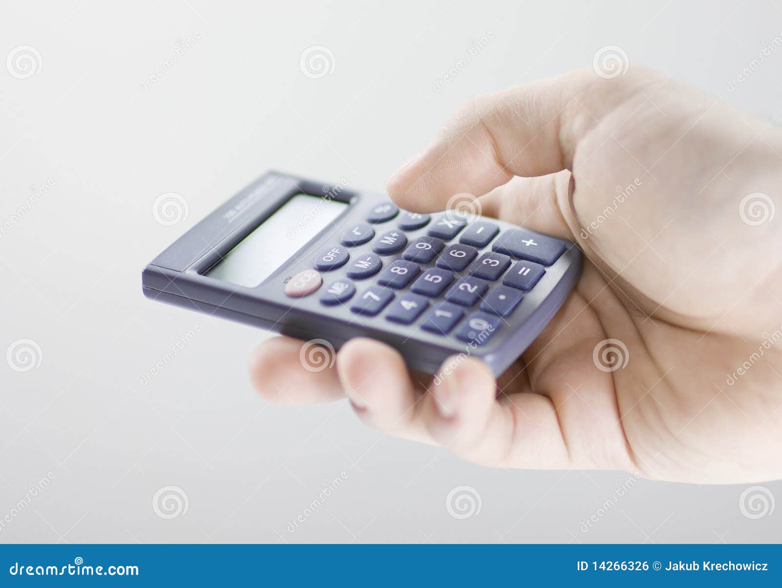 Calculator in hand stock photo. Image of closeup, digital - 14266326
