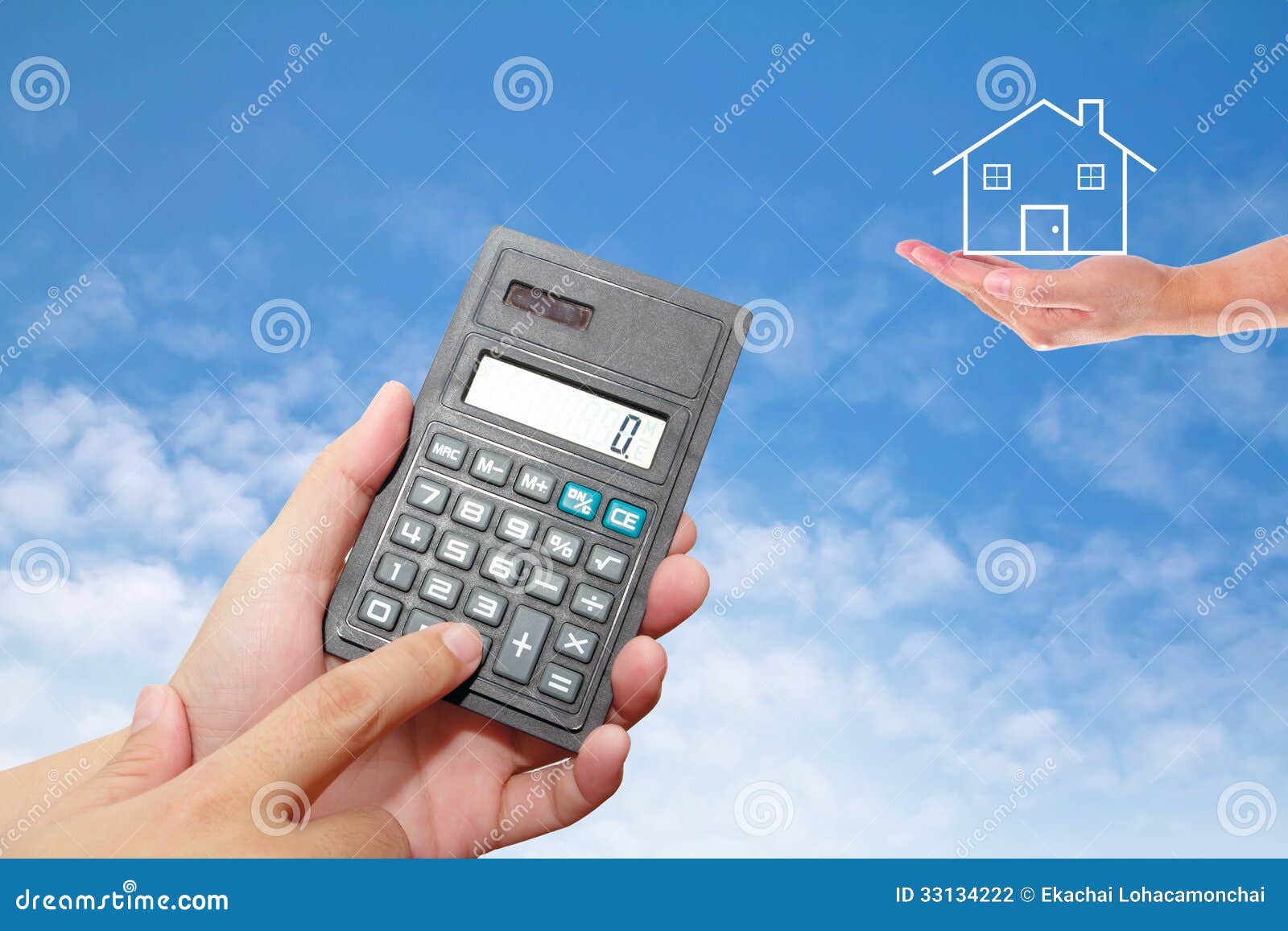 Calculator in Hand stock photo. Image of finger, human - 33134222