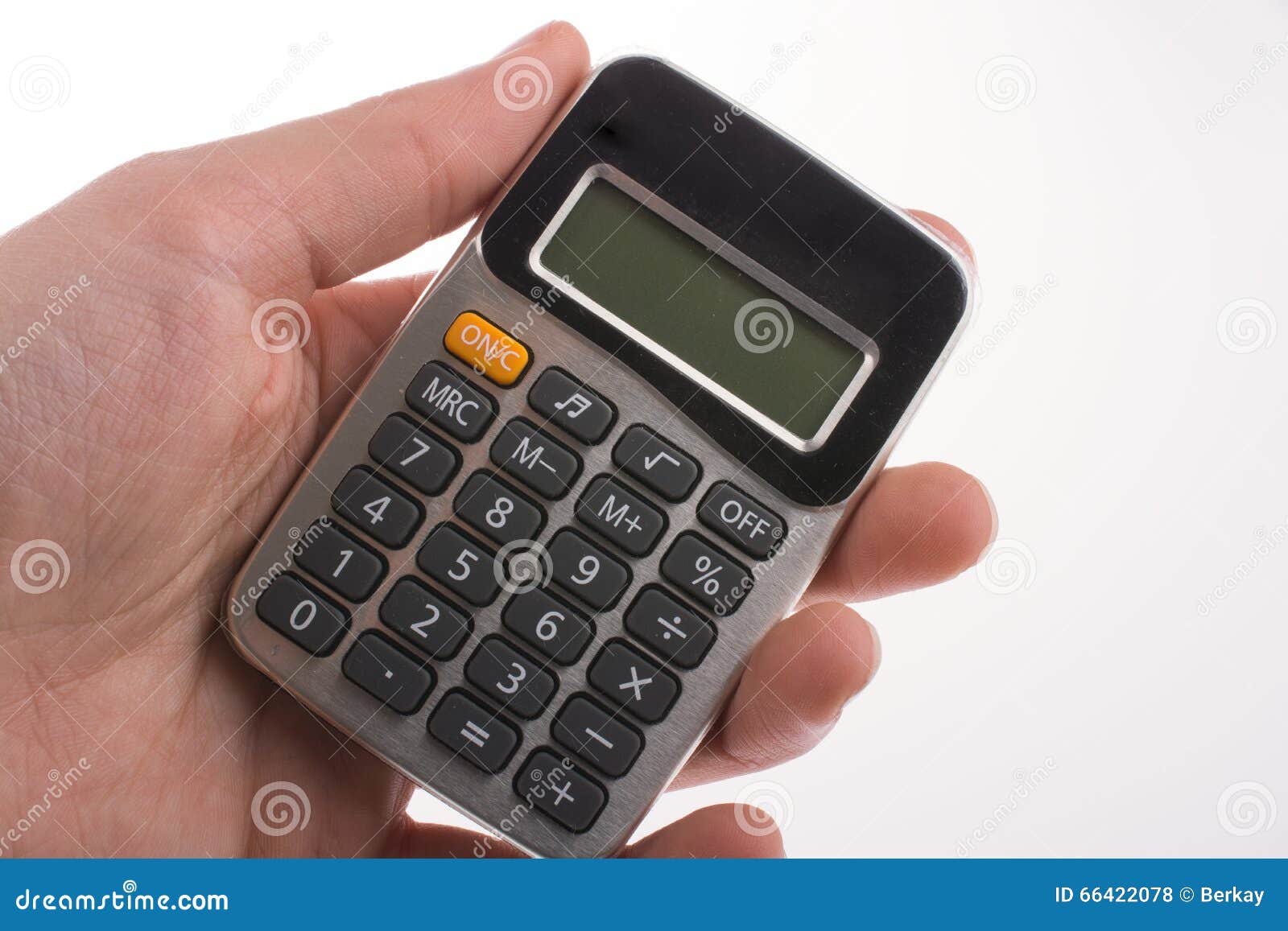 Calculator in hand stock photo. Image of calculate, numbers - 66422078