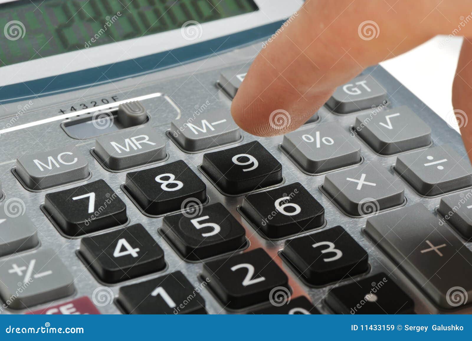 The Calculator and a Hand of the Man Stock Image - Image of data ...