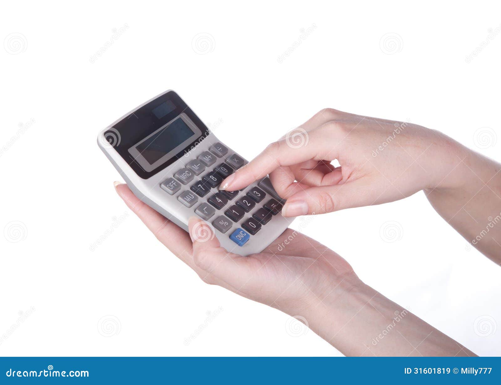 Calculator in hand stock image. Image of concepts, equipment - 31601819