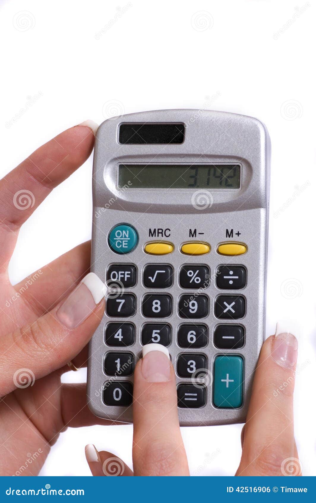 Calculator and hand stock photo. Image of solar, power - 42516906