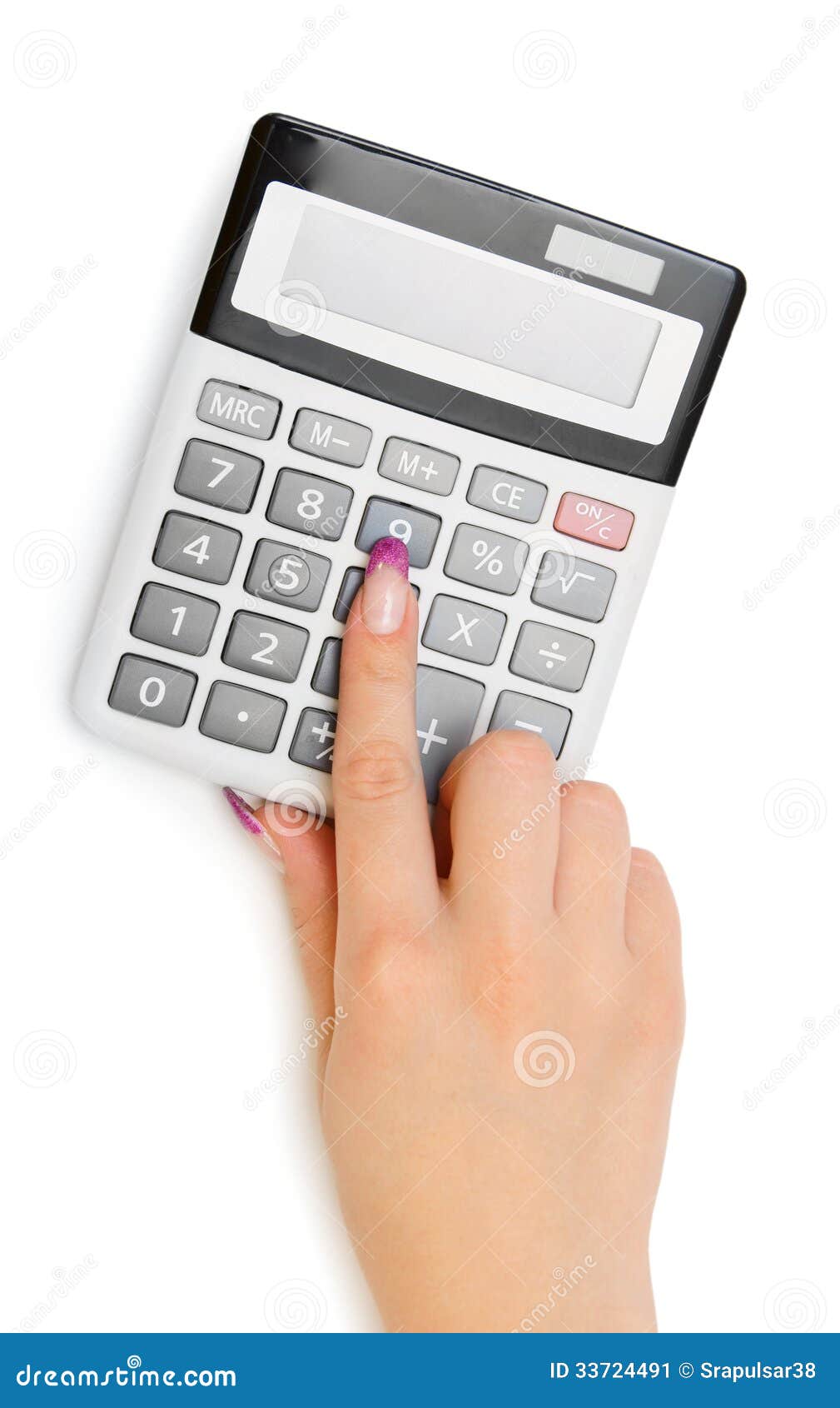 The calculator and hand. stock image. Image of accountant - 33724491
