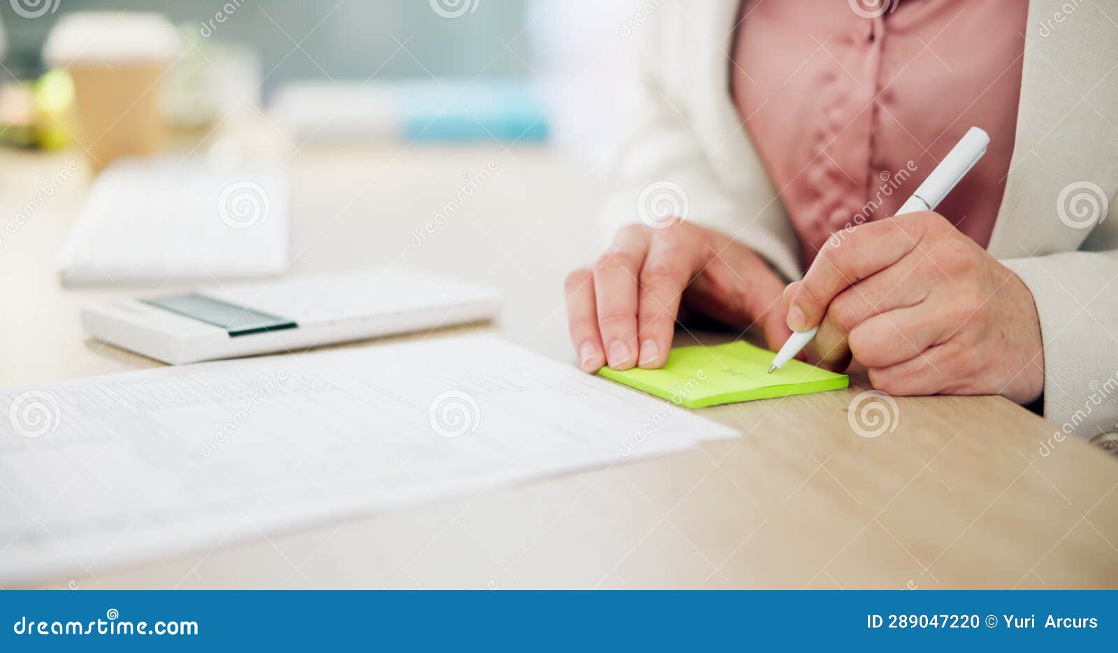 Calculator, Hands Typing on Keyboard and Taking Notes in Asset ...