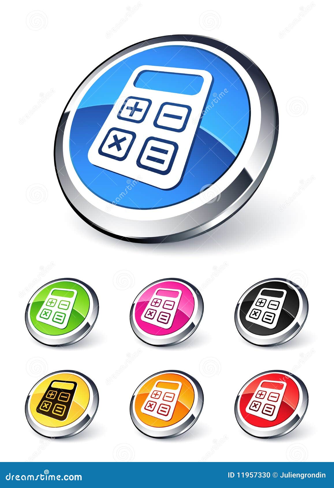 Calculator Icon Set. Mathematic Symbols Collection. Math Color Sign ...