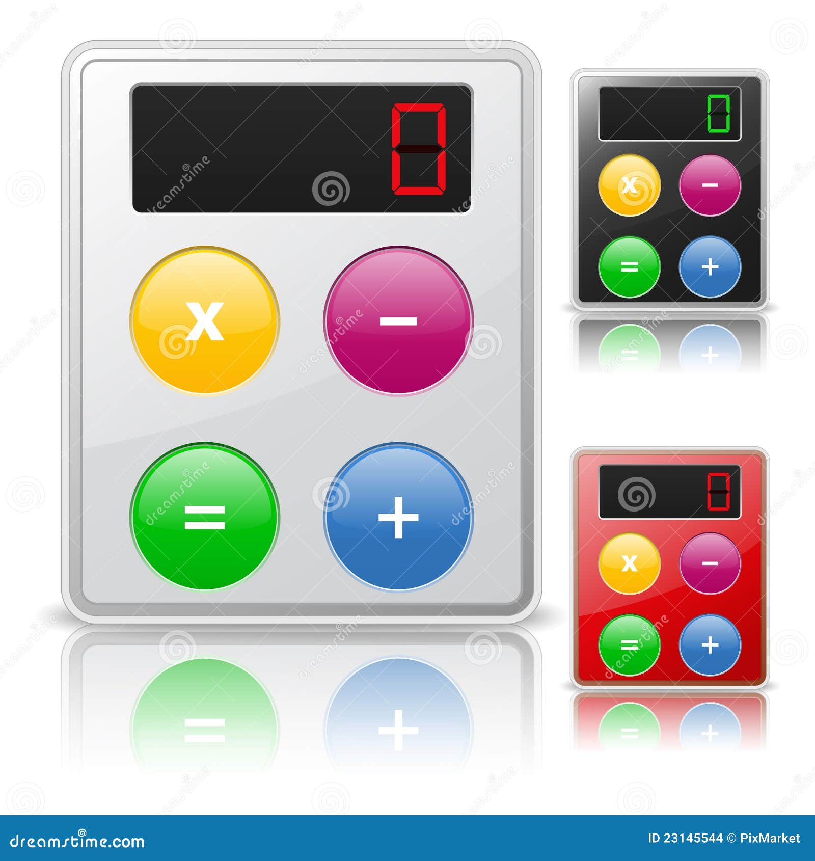 Calculator Icon Set. Mathematic Symbols Collection. Math Color Sign ...