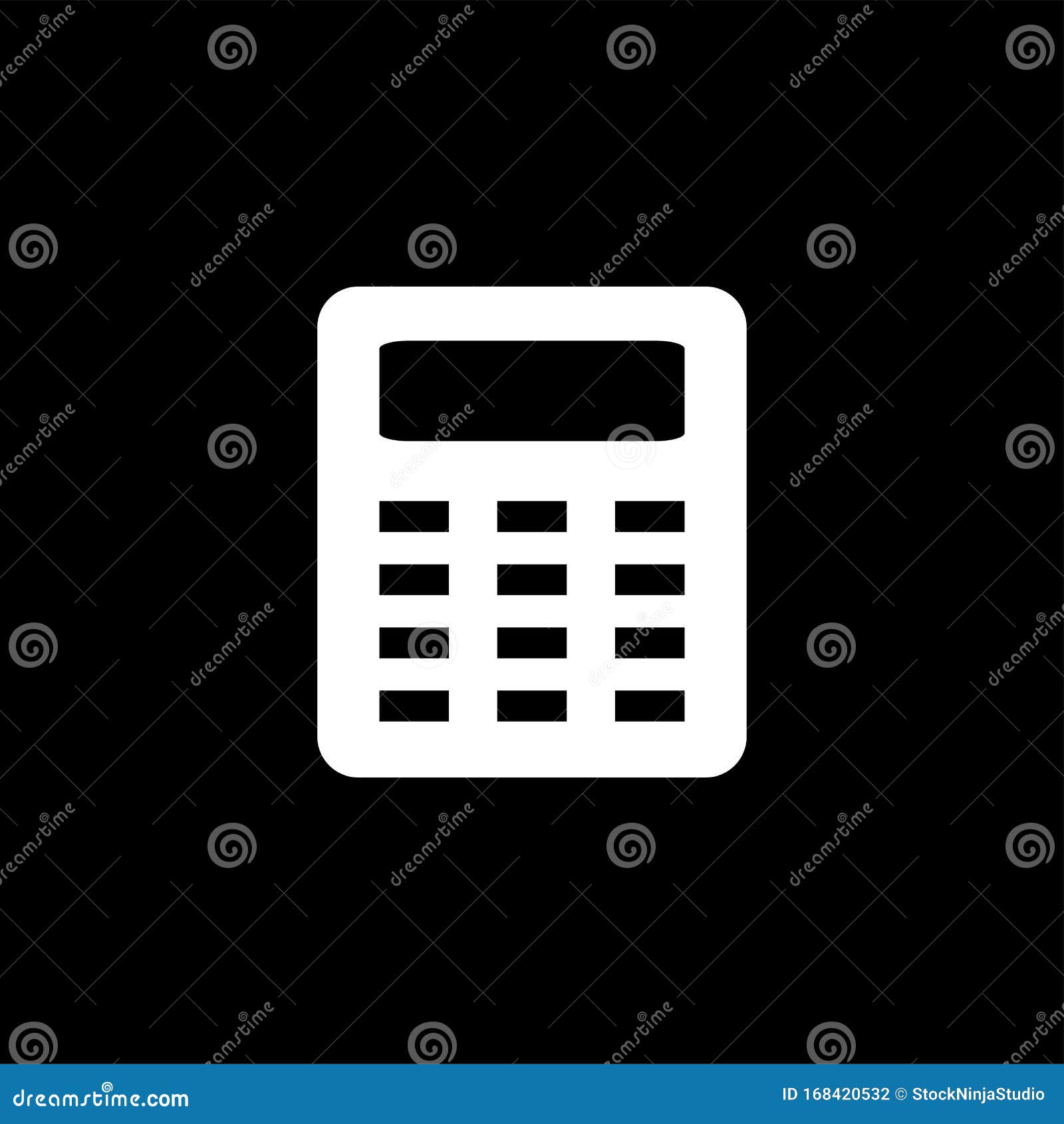 Calculator Icon on Black Background. Black Flat Style Vector ...
