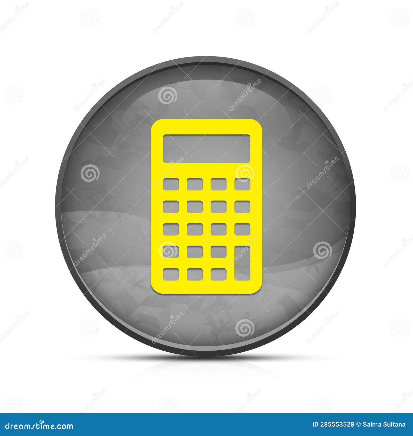 Calculator Icon on Classy Splash Black Round Button Illustration Stock ...