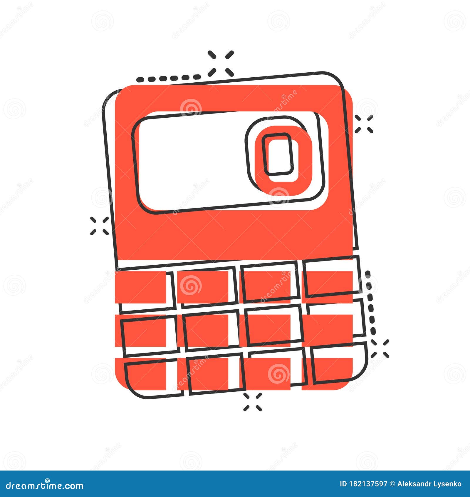 Calculator Icon in Comic Style. Calculate Cartoon Vector Illustration ...