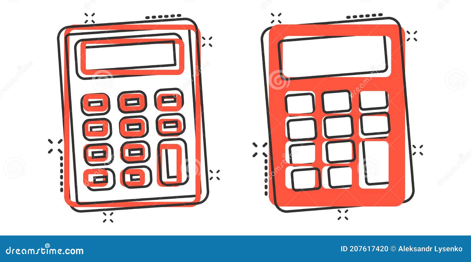 Calculator Icon in Comic Style. Calculate Cartoon Vector Illustration ...