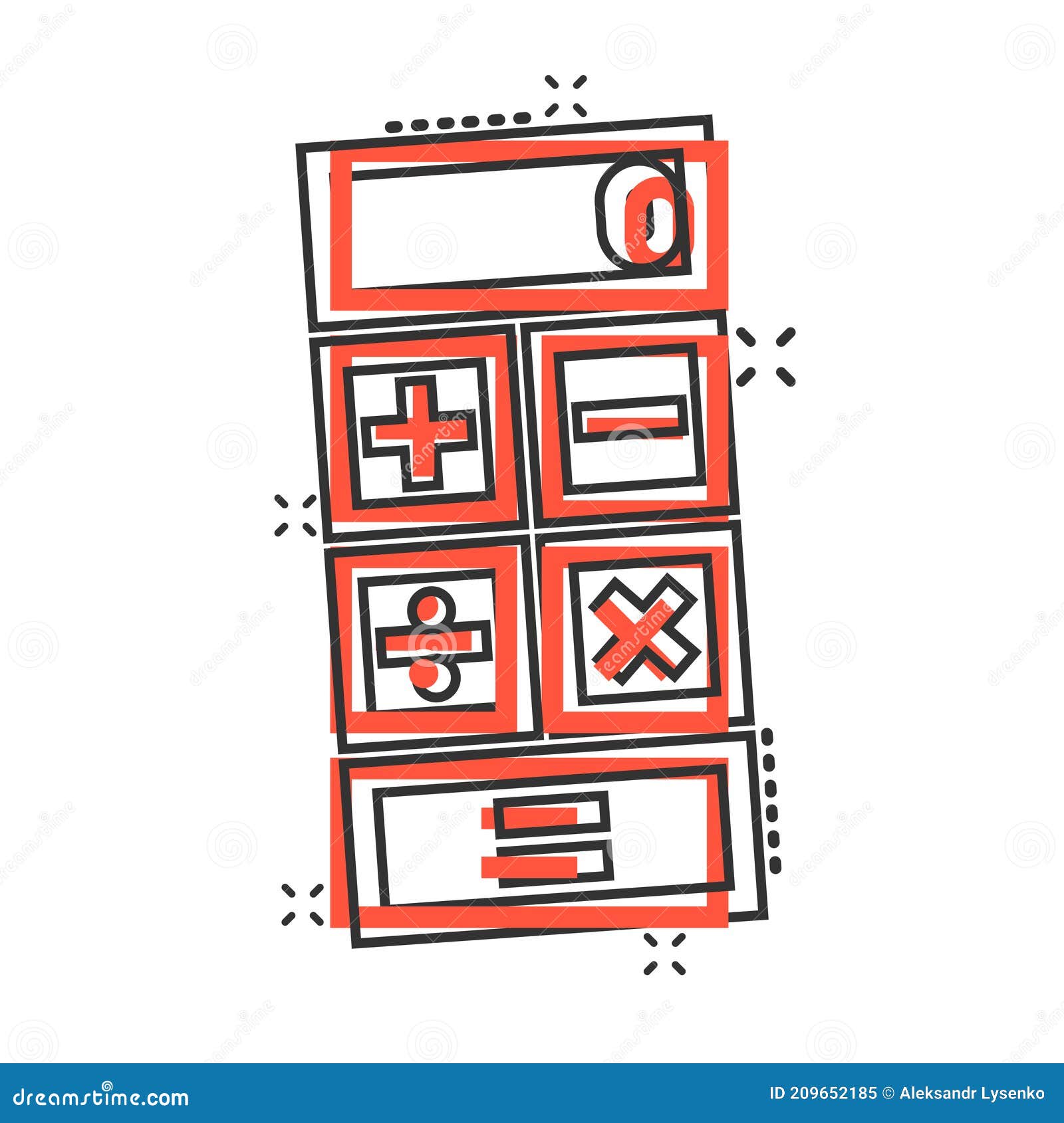 Calculator Icon in Comic Style. Calculate Cartoon Vector Illustration ...