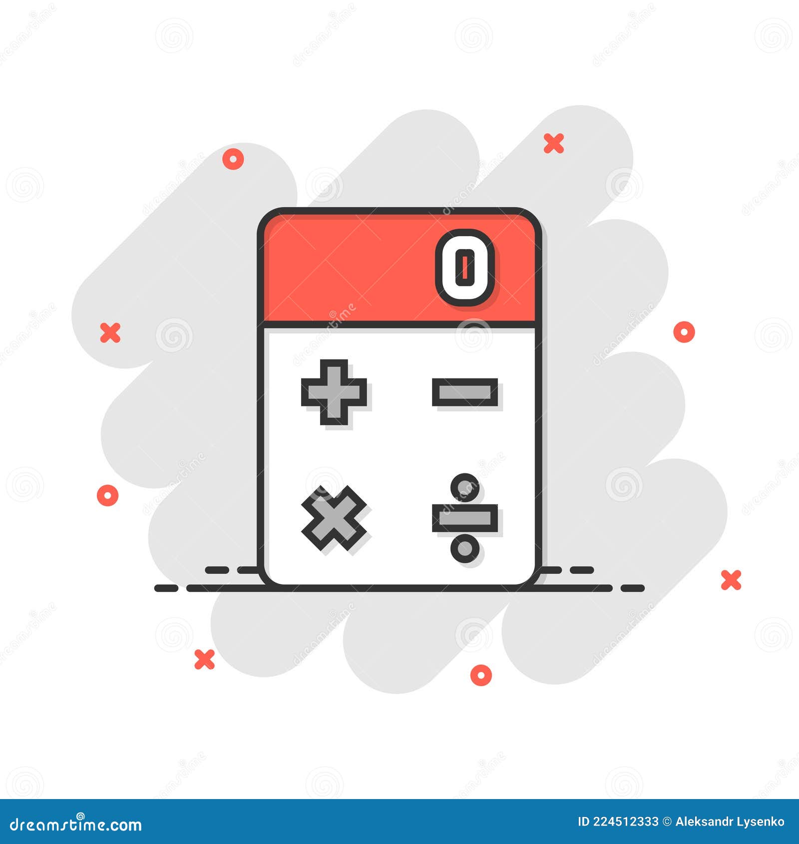 Calculator Icon in Comic Style. Calculate Cartoon Vector Illustration ...