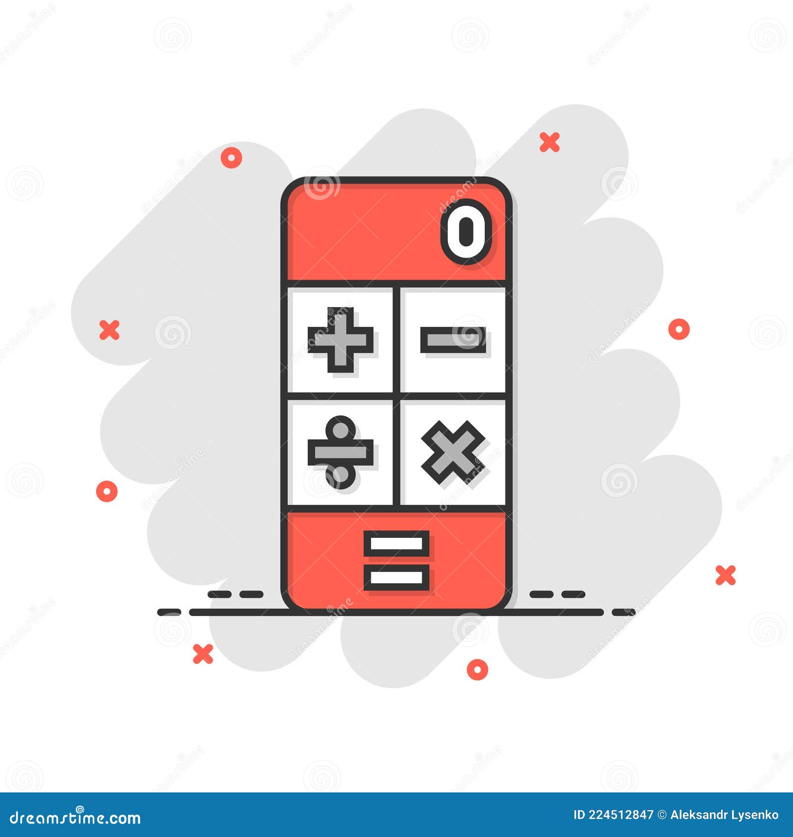 Calculator Icon in Comic Style. Calculate Cartoon Vector Illustration ...