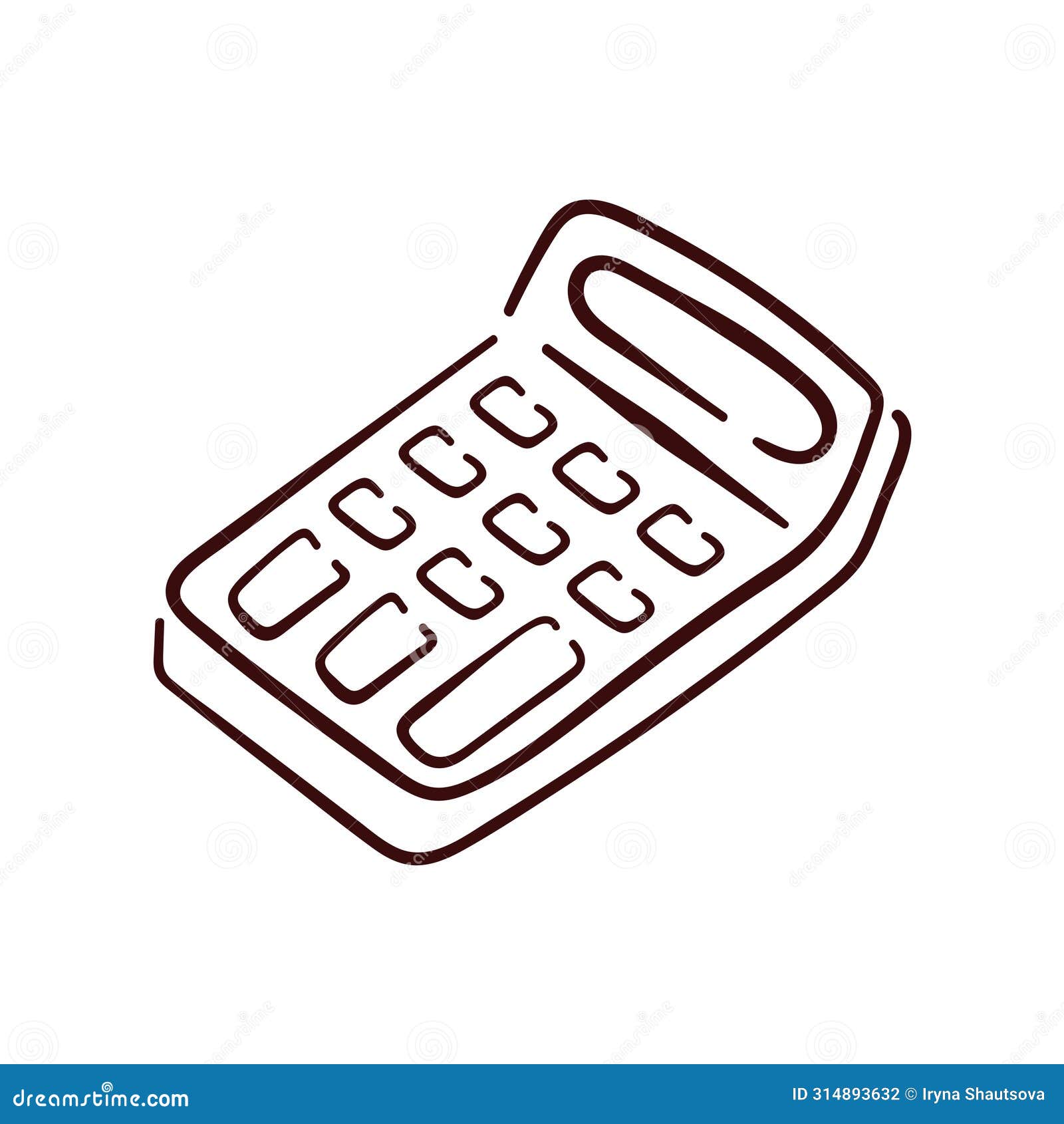 Calculator Icon in Doodle Style. an Accounting or School Study Tool ...