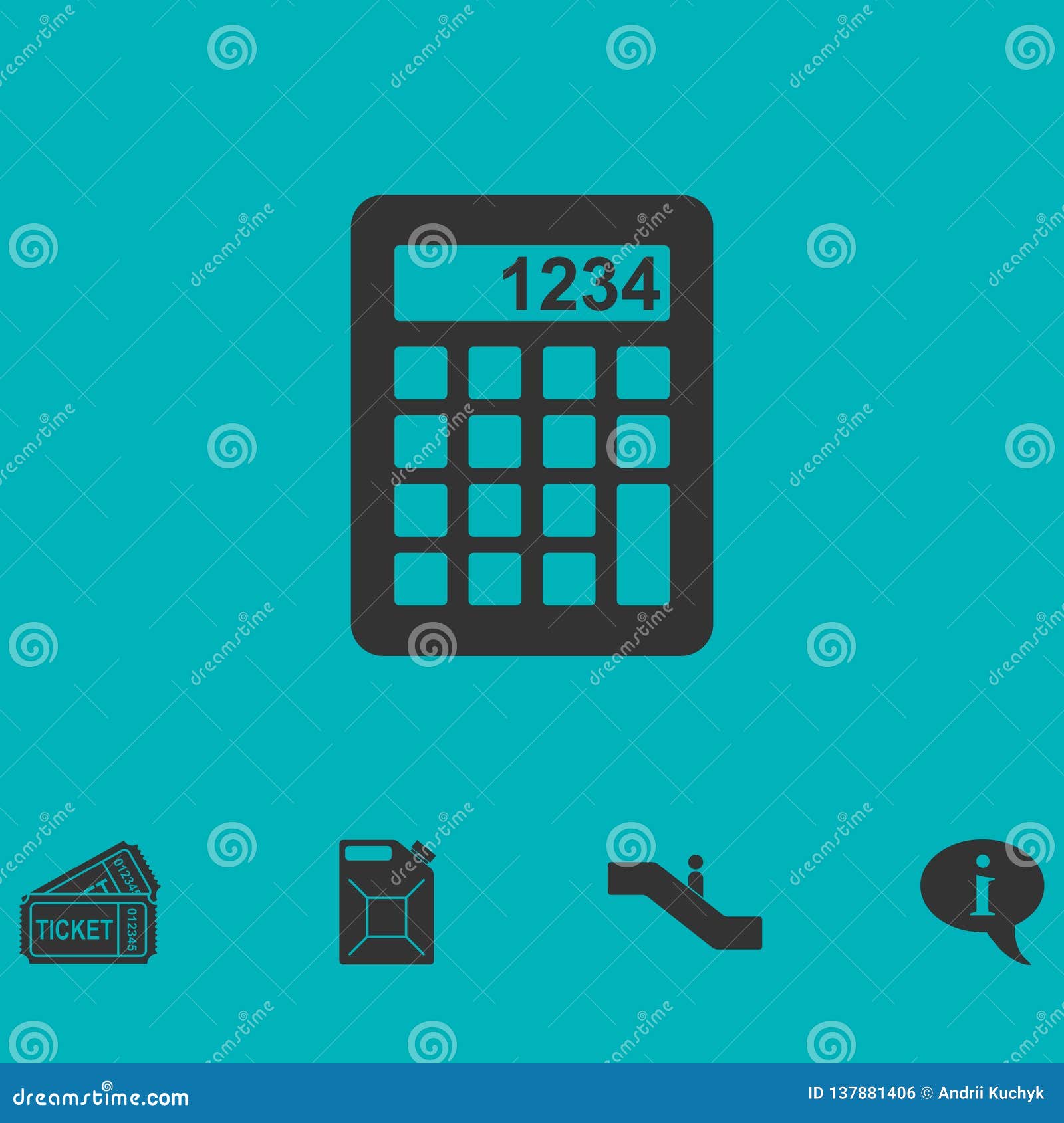 Calculator icon flat stock vector. Illustration of accounting - 137881406