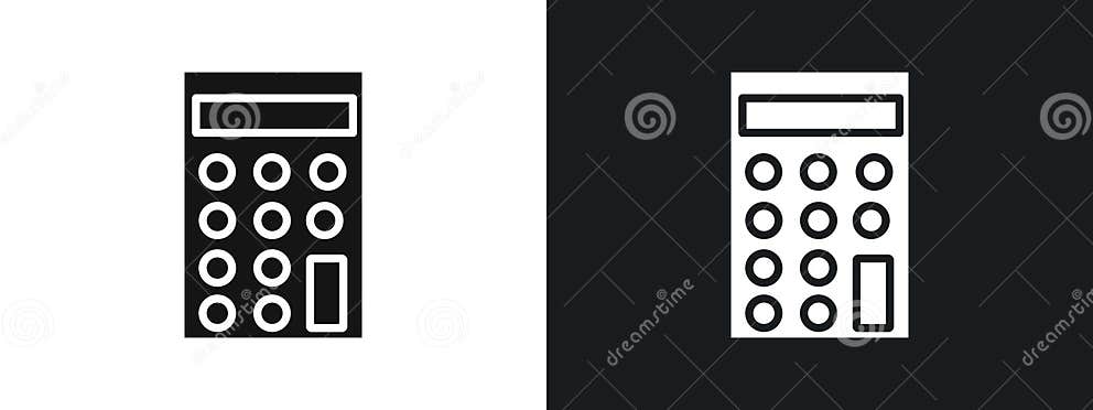 Calculator Icon Linear Graphics Set Vector in Black Stock Vector ...