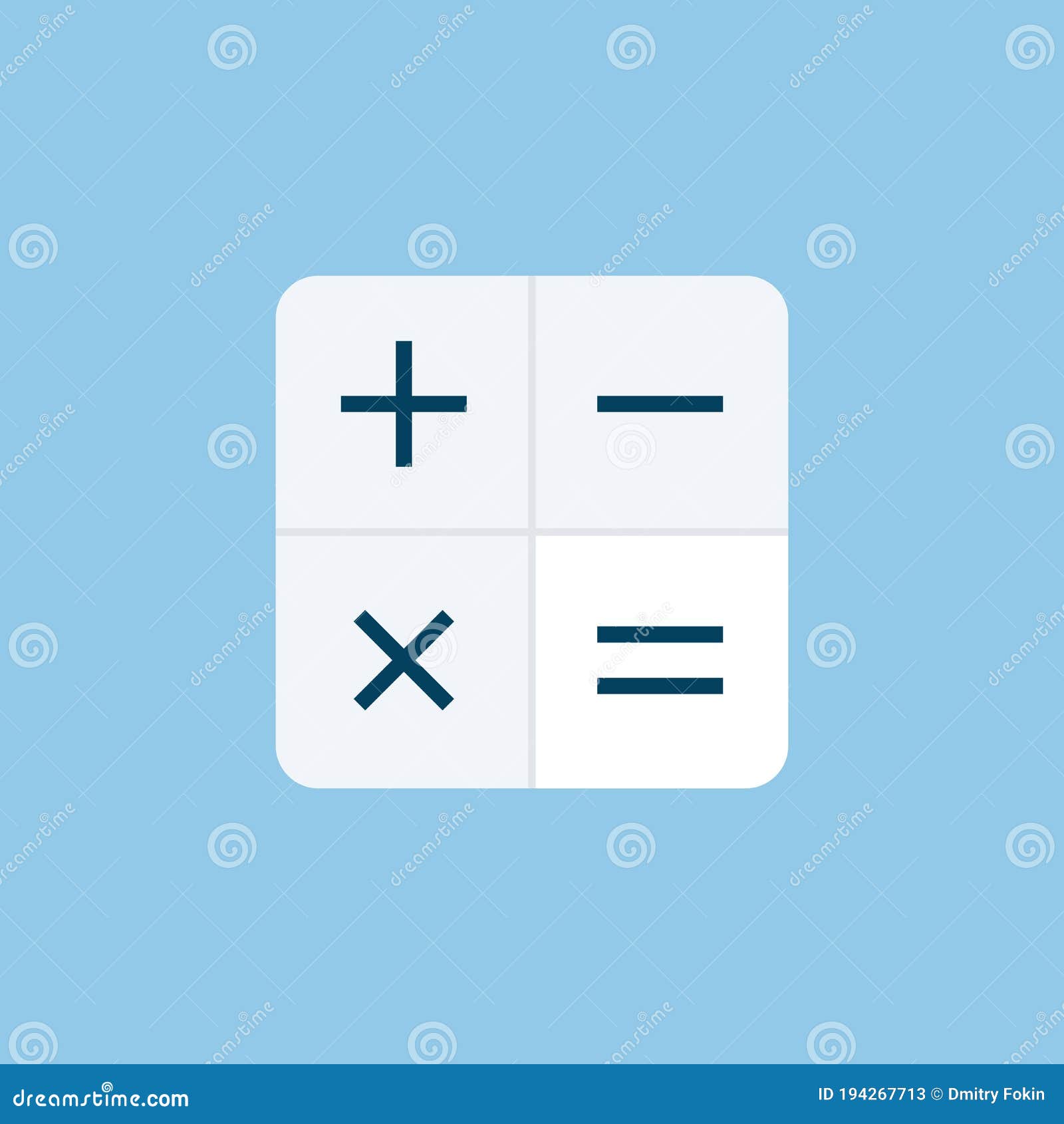 Calculator Icon, Modern Minimal Flat Design Style, Vector Illustration ...