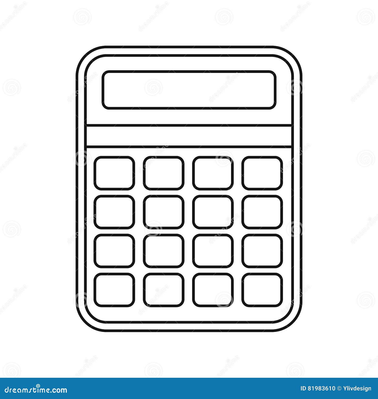 Calculator Icon, Outline Style Stock Vector - Illustration of math ...