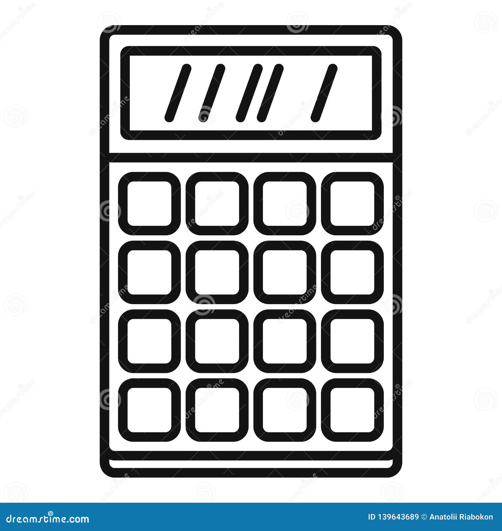 Calculator Icon, Outline Style Stock Vector - Illustration of ...