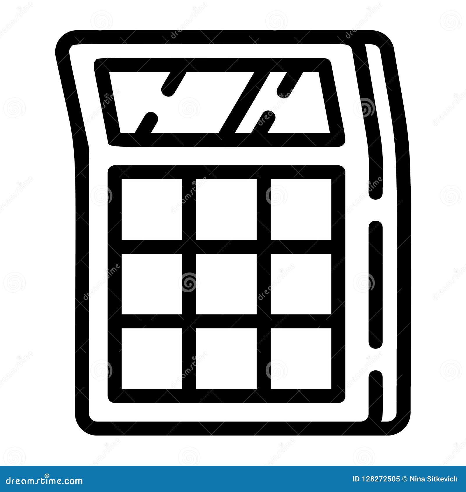 Calculator Icon, Outline Style Stock Vector - Illustration of black ...