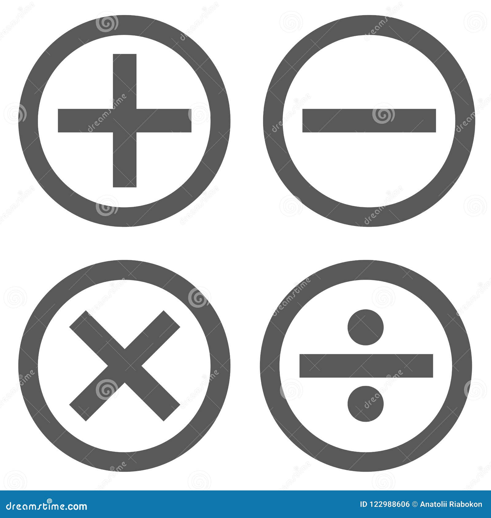 Calculator Icon Set in Circle Simple Stock Illustration - Illustration ...