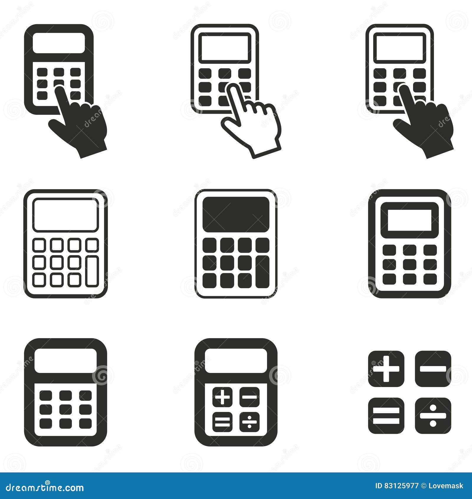 Calculator icon set. stock vector. Illustration of website - 83125977