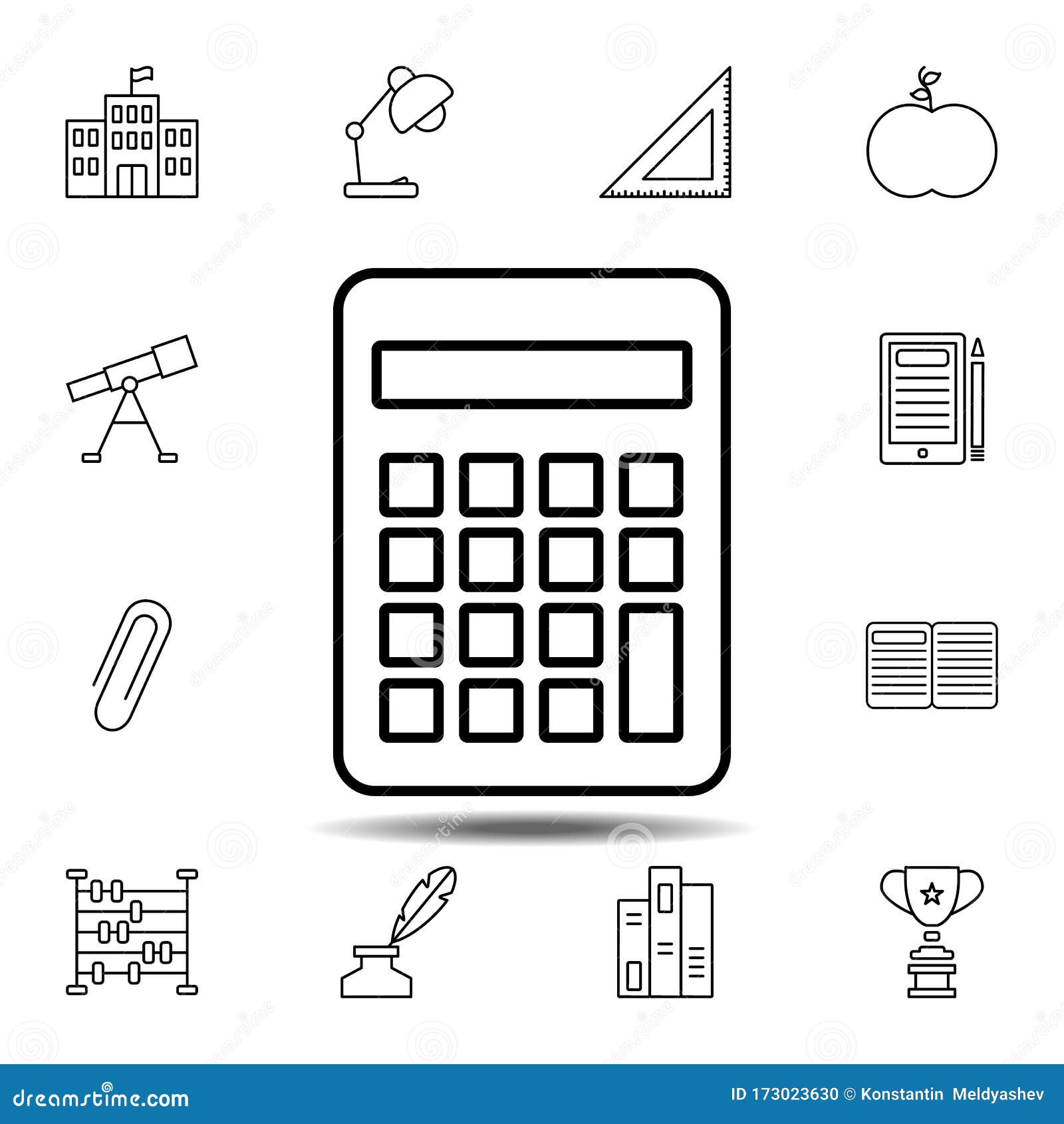Calculator Icon. Simple Outline Vector Element Of Education Set Icons ...