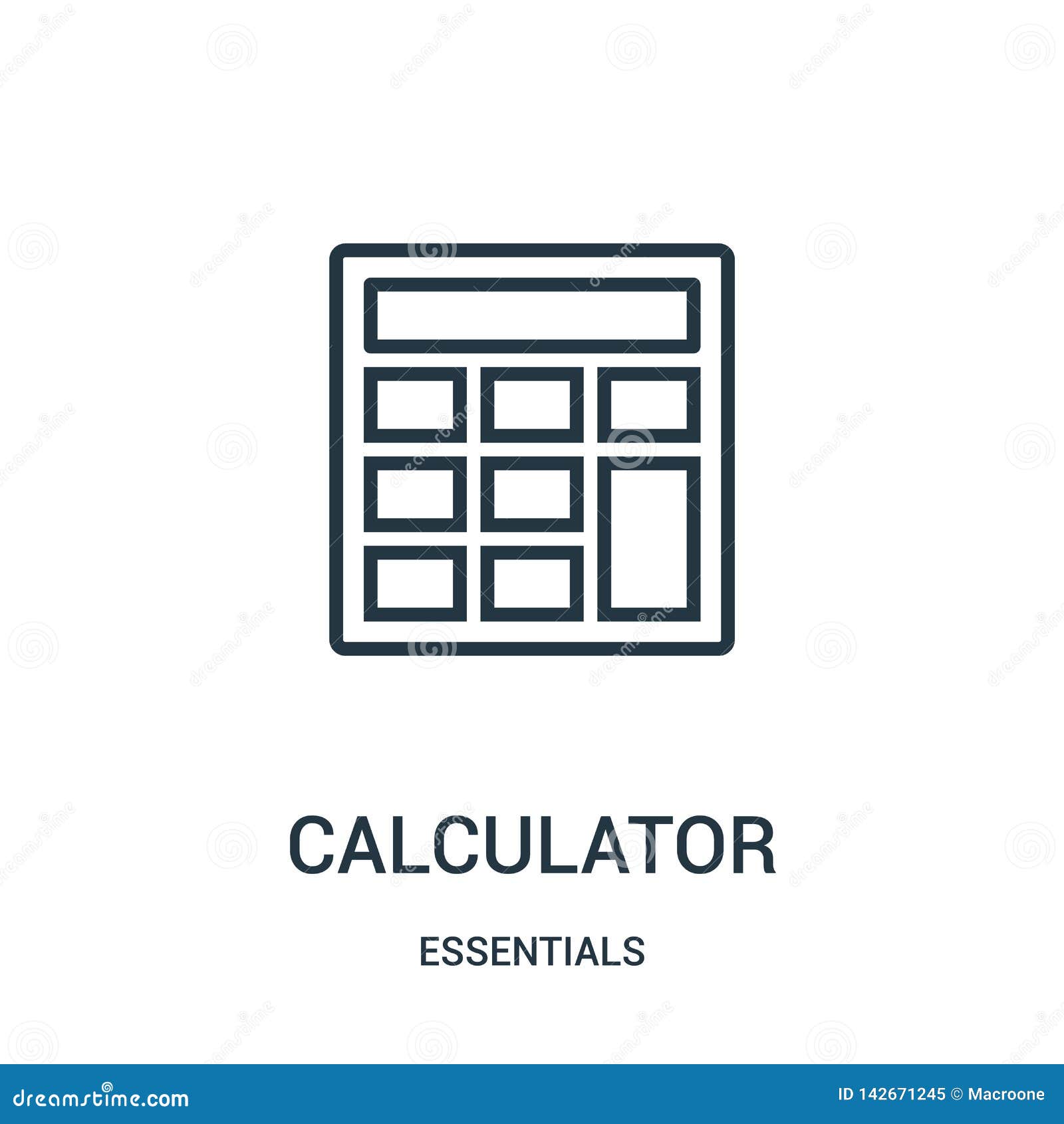 Calculator Icon Vector from Essentials Collection. Thin Line Calculator ...