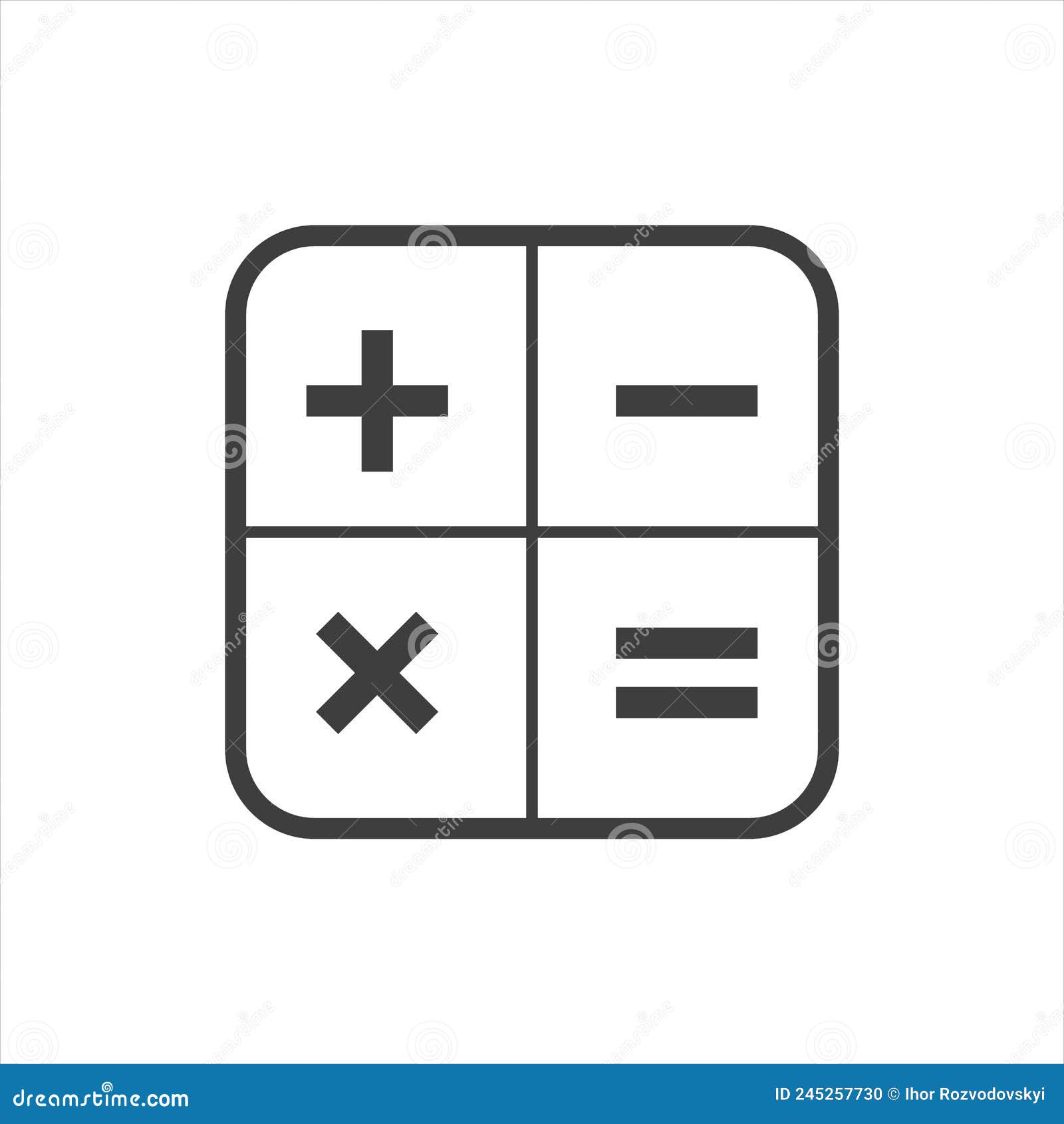 Calculator Icon On White Background. Plus Minus, Multiplication Equal ...